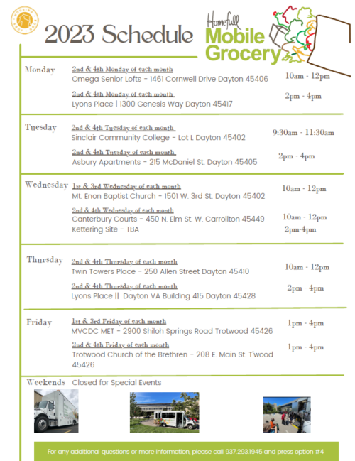 2023 Homefull Mobile Grocery Schedule - Trotwood, Ohio